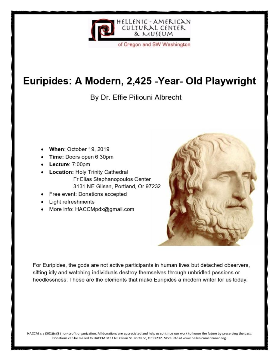 Lecture; Euripides, ancient Greek Theater Playwright - Hellenic ...