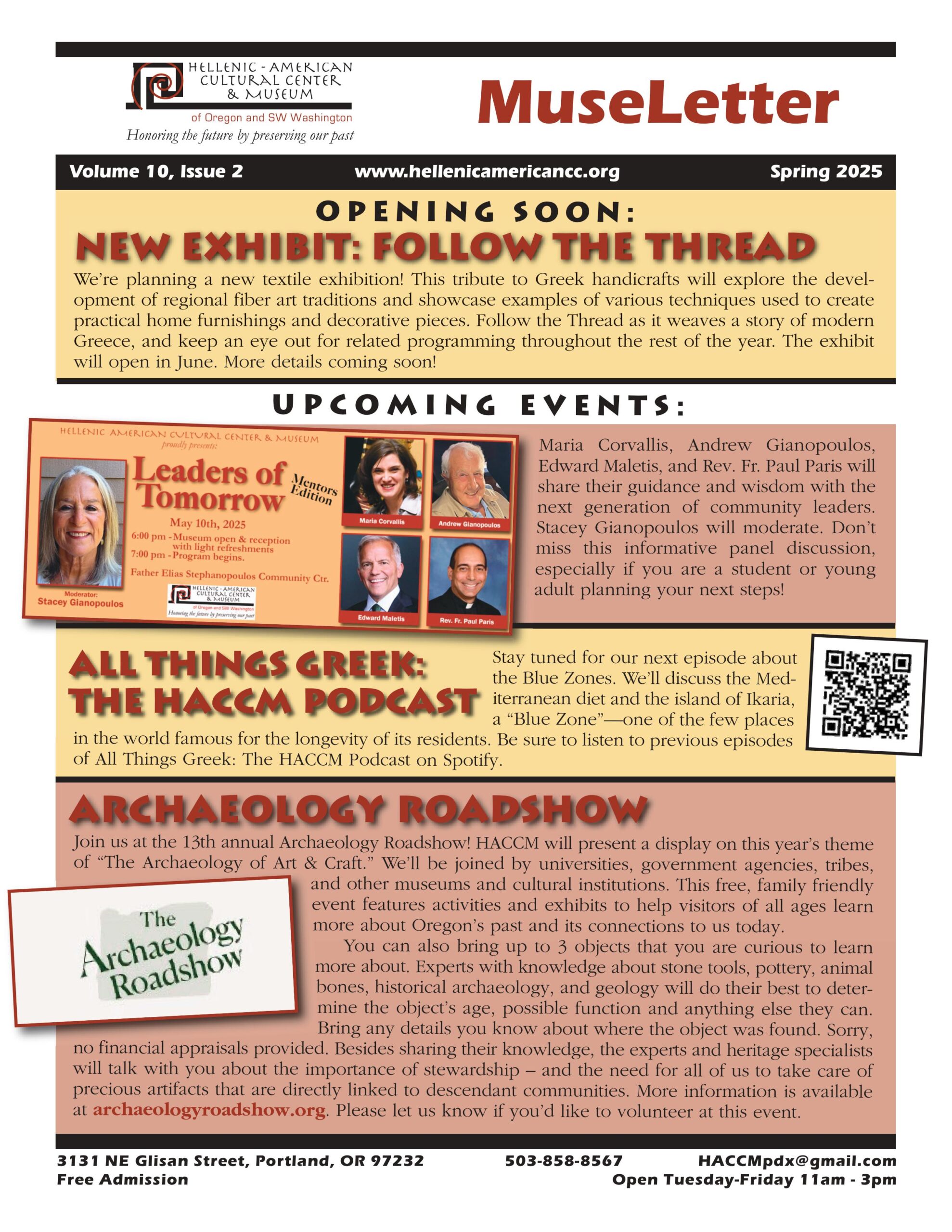 Newsletter Spring 2025 - Hellenic American Cultural Center and Museum